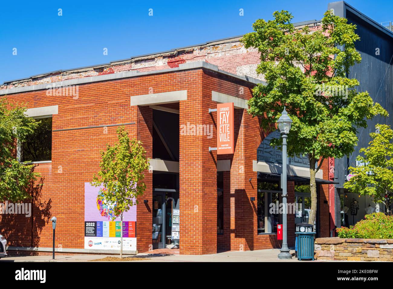 Arkansas, OCT 2 2022 - Sunny exterior view of some beautiful building ...