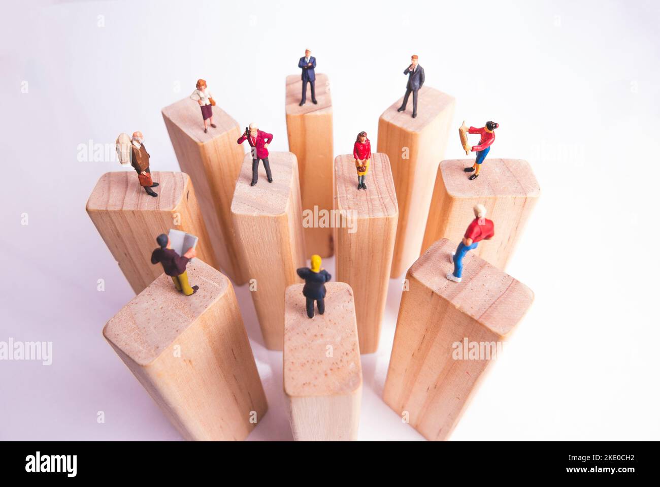 ILLUSTRATIVE EDITORIAL - Top side view of miniature - social distancing ...