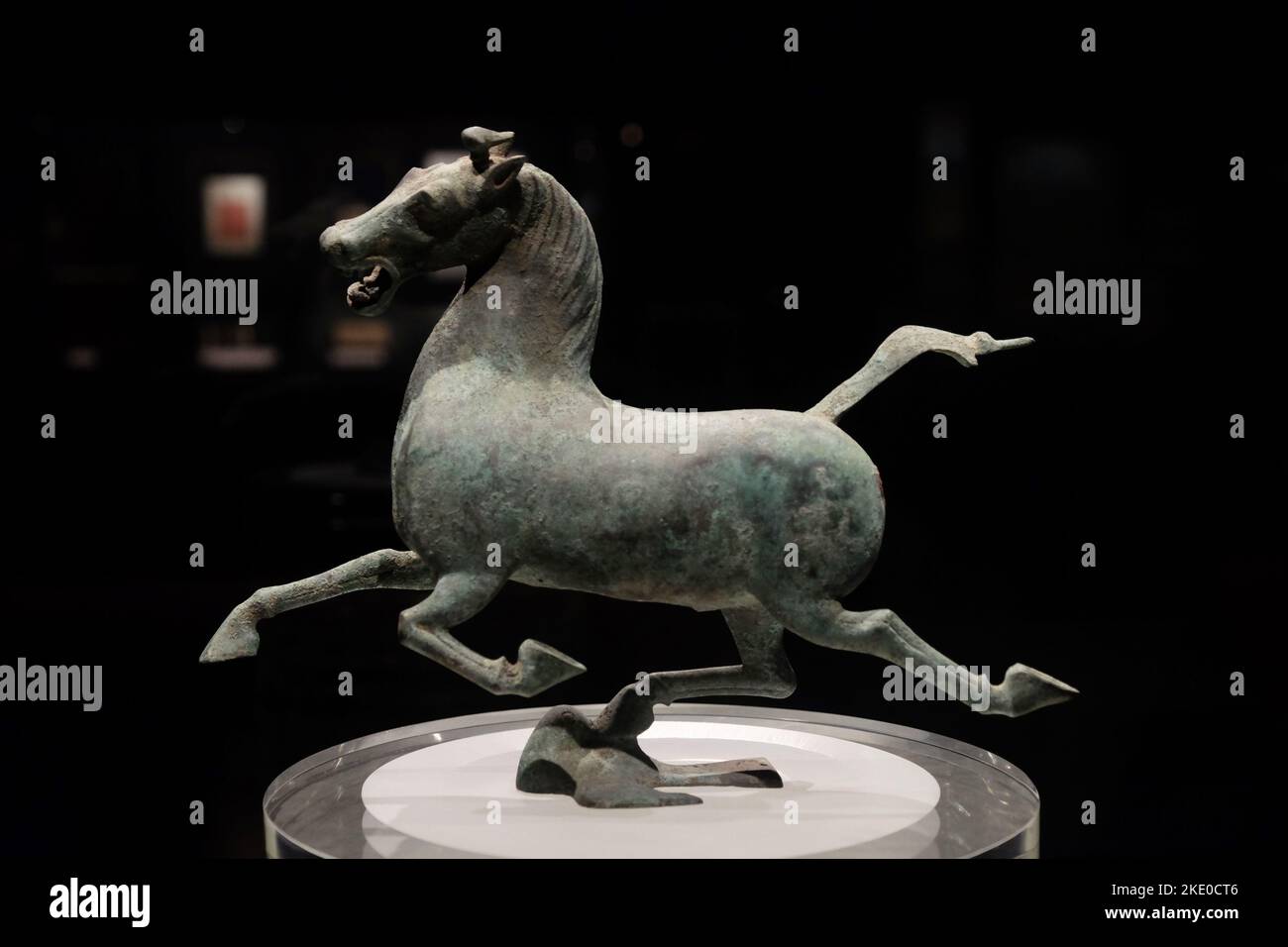 The famous statue of the Flying Horse of Gansu at the Gansu Provincial ...