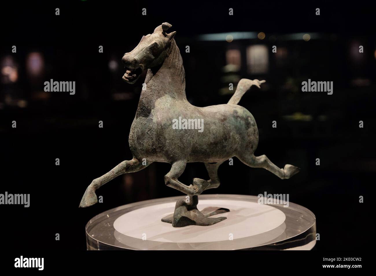 The famous statue of the Flying Horse of Gansu at the Gansu Provincial ...
