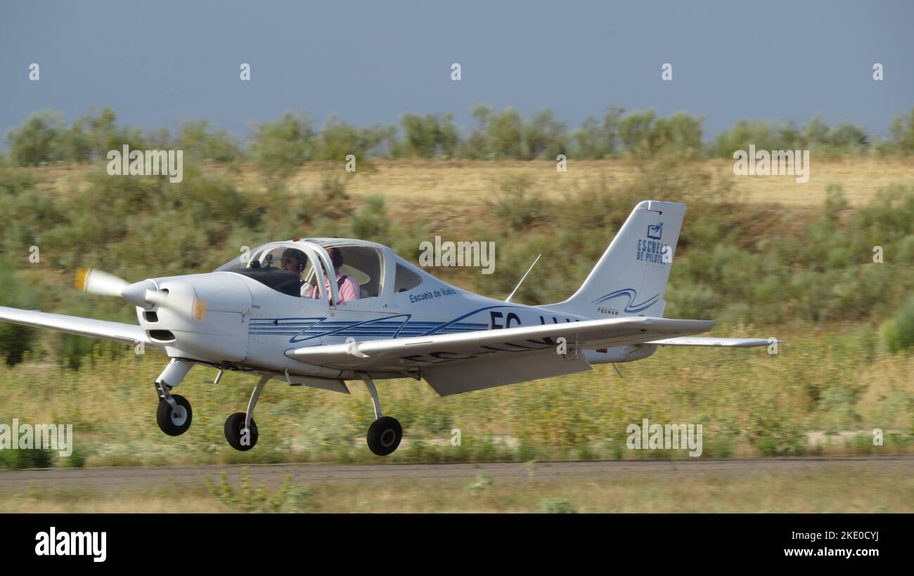 A light aircraft taking off Stock Photo - Alamy