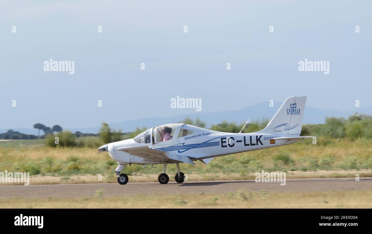 A light aircraft taking off Stock Photo - Alamy
