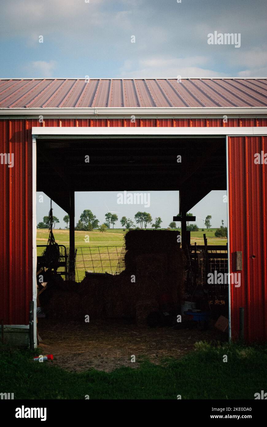 An outdoor view of a barn in a farm Stock Photo - Alamy