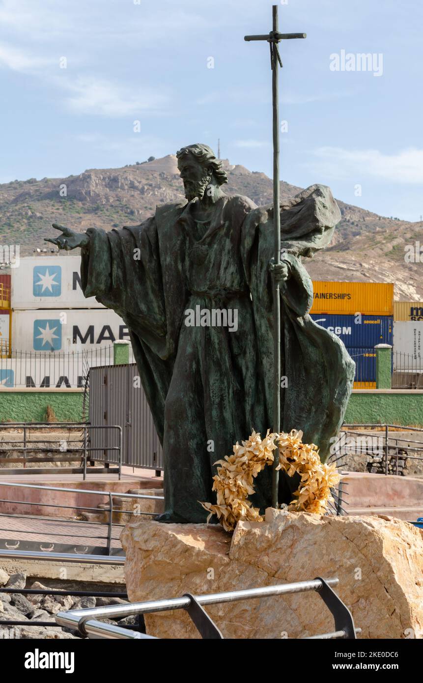 CARTAGENA, SPAIN - 20 SEPTEMBER 2022 The image of the saint made in ...