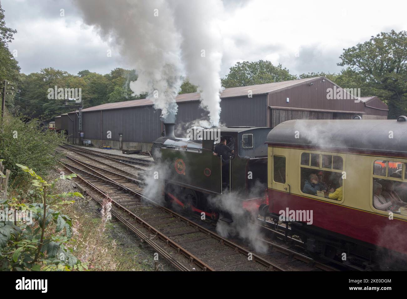 Steam train on The Lakeside and Haverthwaite Railway A 3.2-mile-long (5 ...