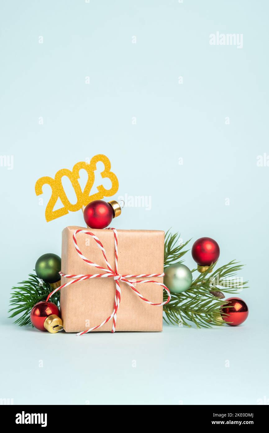 New year gift box Stock Photo - Alamy