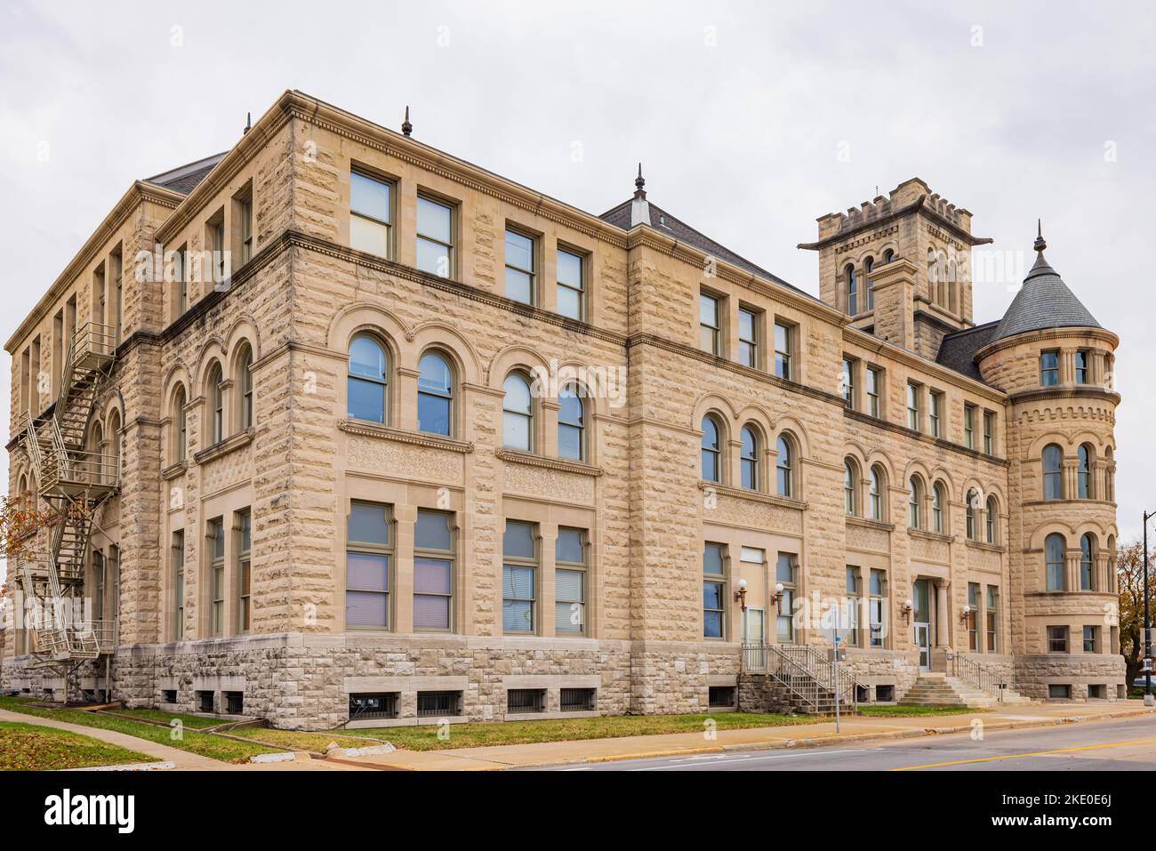 Overcast view of the Springfield Historic City Hall at Missouri Stock ...