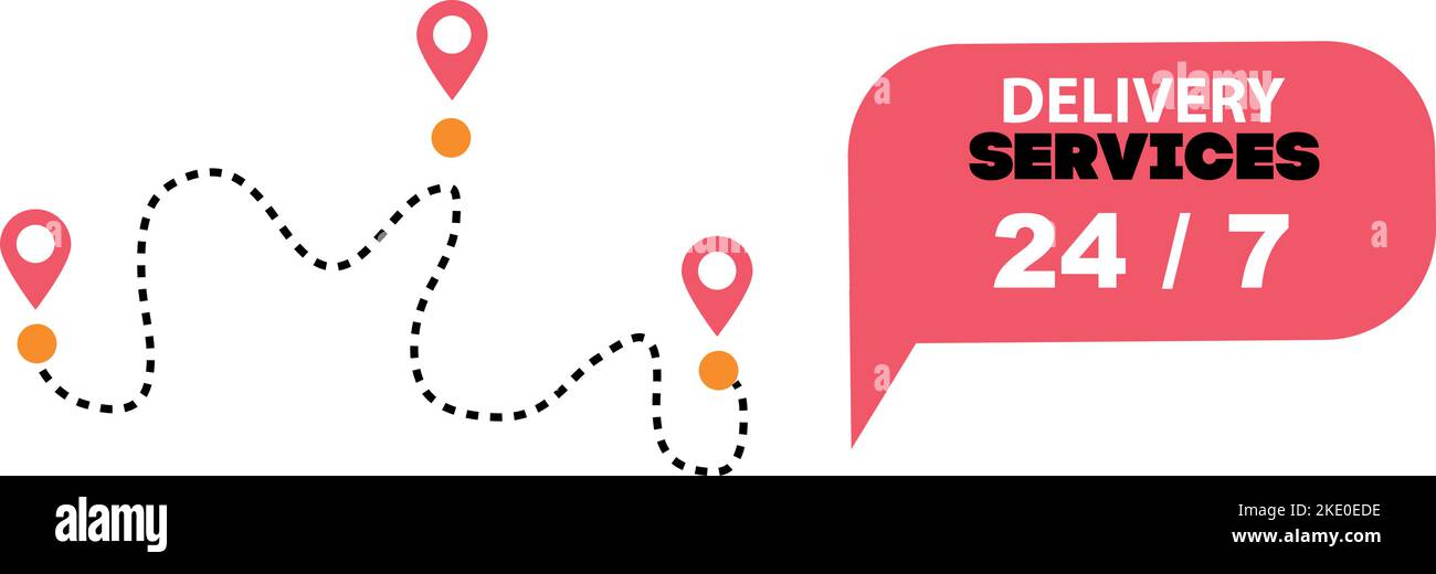 A digital illustration of an ad banner for a delivery service sign ...