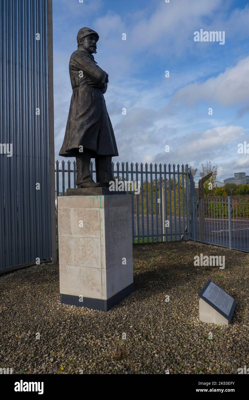 Samuel Cody Statue Farnborough stands outside Farnborough Air Sciences ...