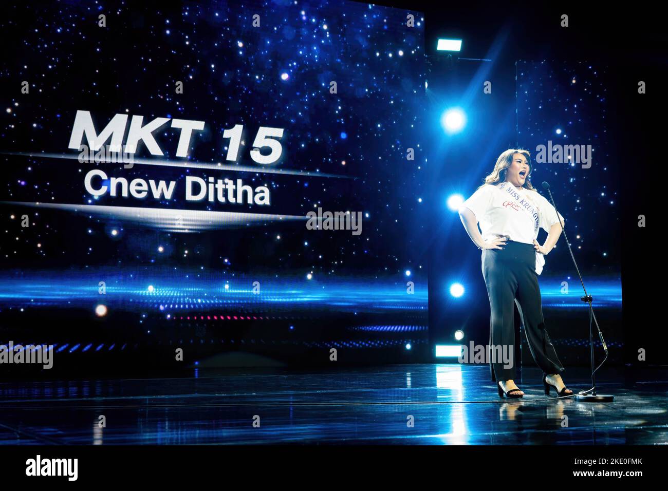 Bangkok, Thailand. 09th Nov, 2022. Chew Dittha, a contestant in Miss ...