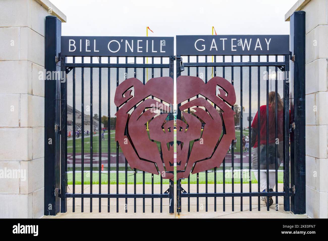 Missouri, OCT 29 2022 - Exterior view of the gate of Robert W. Plaster ...