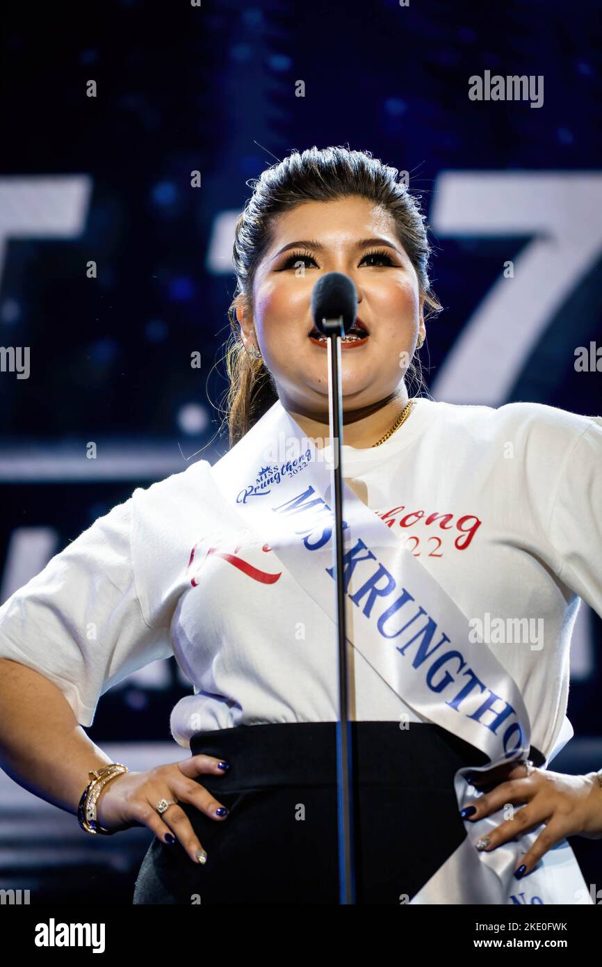 A contestant in Miss Plus Size Thailand introducers herself during ...