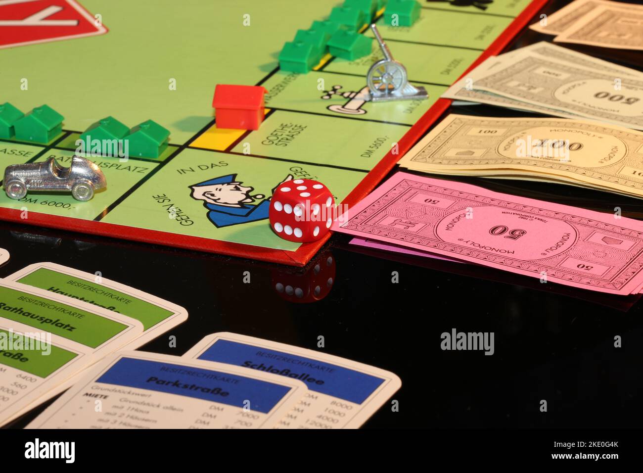 Symbol picture: Close-up of a Monopoly game (german Stock Photo - Alamy