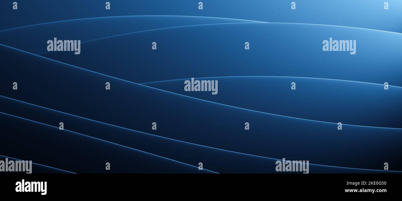 Abstract dark gradient blue elegant background with curves or ...