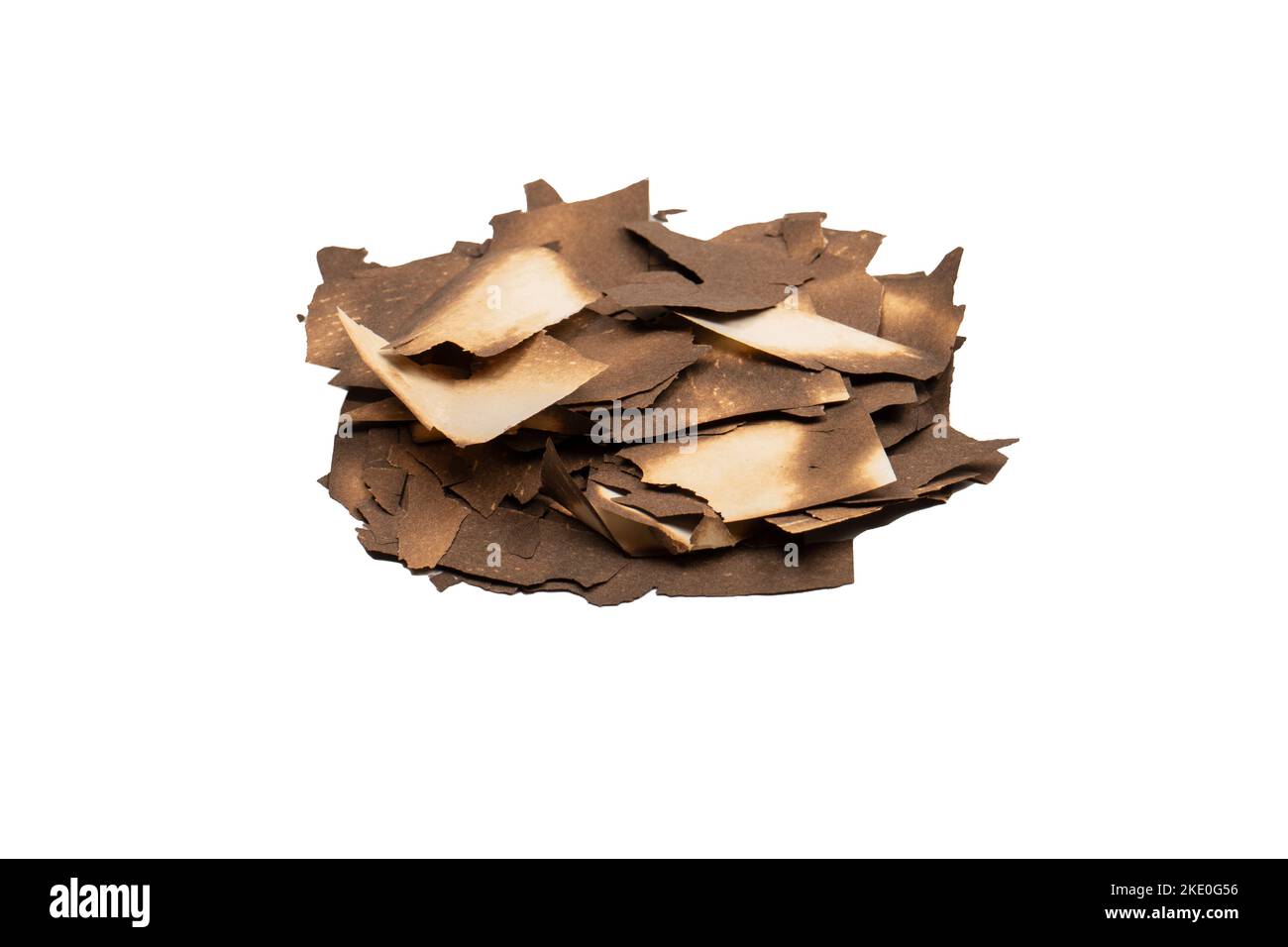 Burnt paper isolated on a white background. Copy space Stock Photo - Alamy