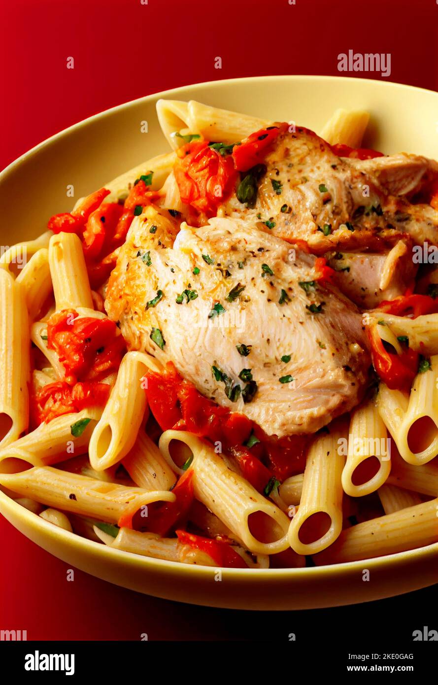 A vertical shot of a delicious pasta plate with sauce Stock Photo - Alamy