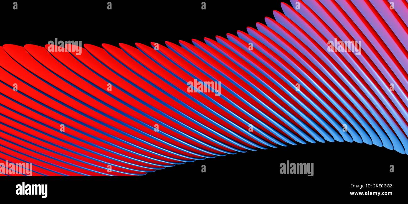 Abstract elegant red blue elliptical overlapping stripes, curves or ...