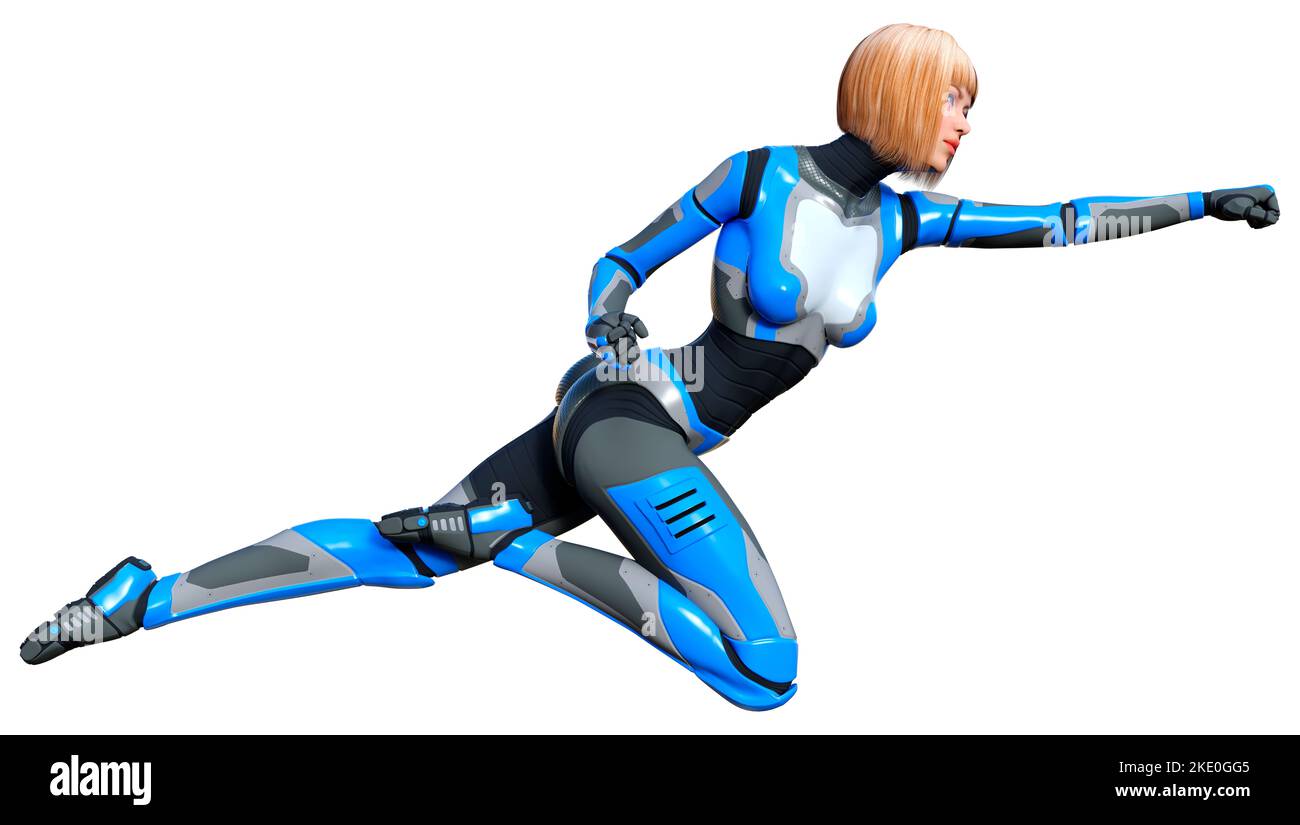 3D rendering of a female robot isolated on white background Stock Photo ...