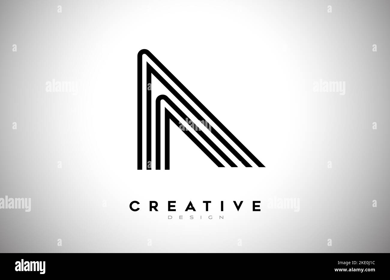 Lines Letter A Logo with Black Lines and Monogram Creative Style Design ...