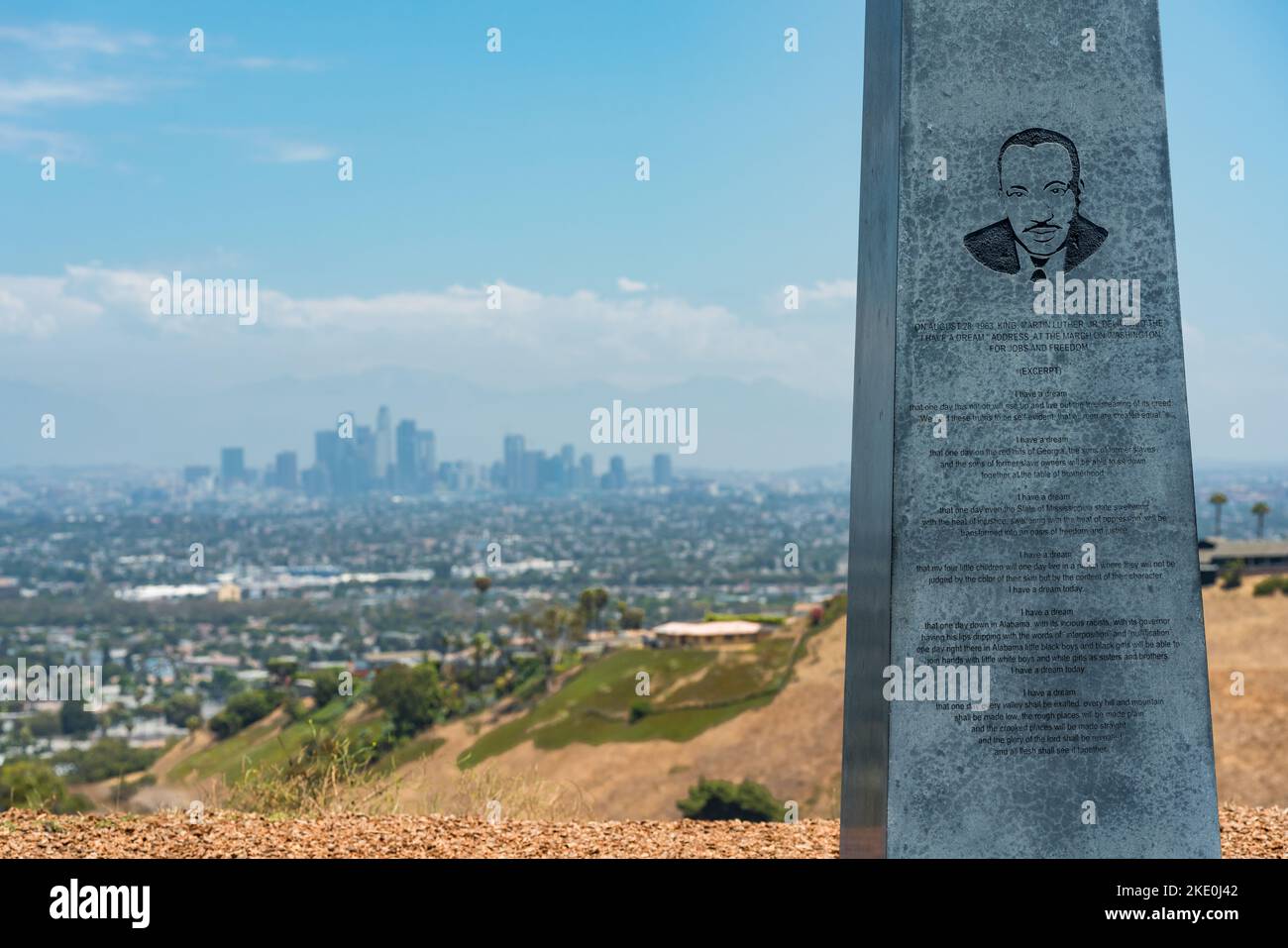 A beautiful shot of the Martin Luther King monument with the background ...