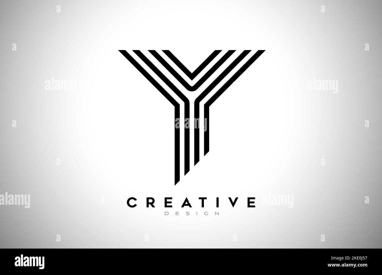Lines Letter Y Logo with Black Lines and Monogram Creative Style Design ...