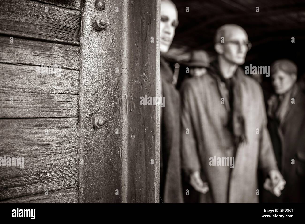 Blurred image of Jews inside the wagons of the train bound for ...