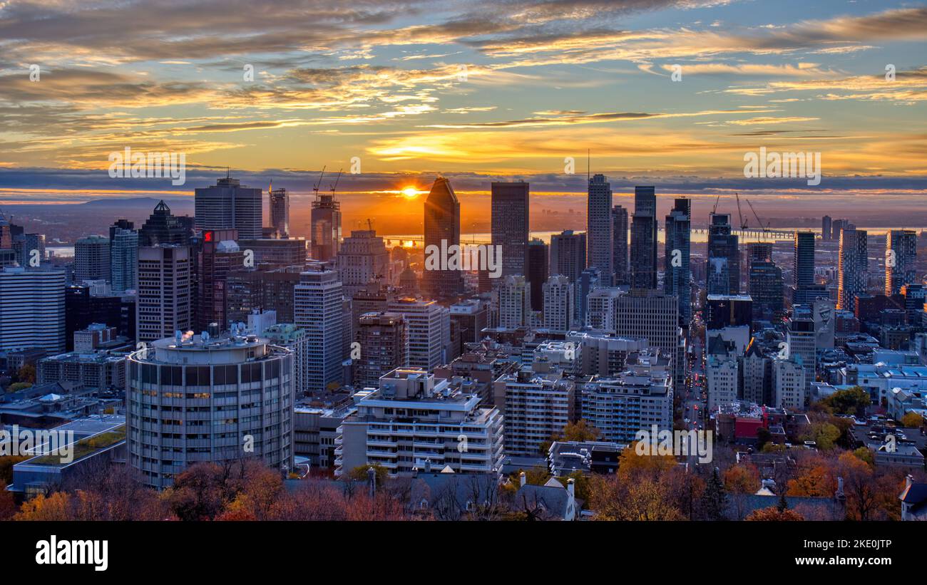 A stunning view of Montreal City from the top of Mount Royal Stock ...