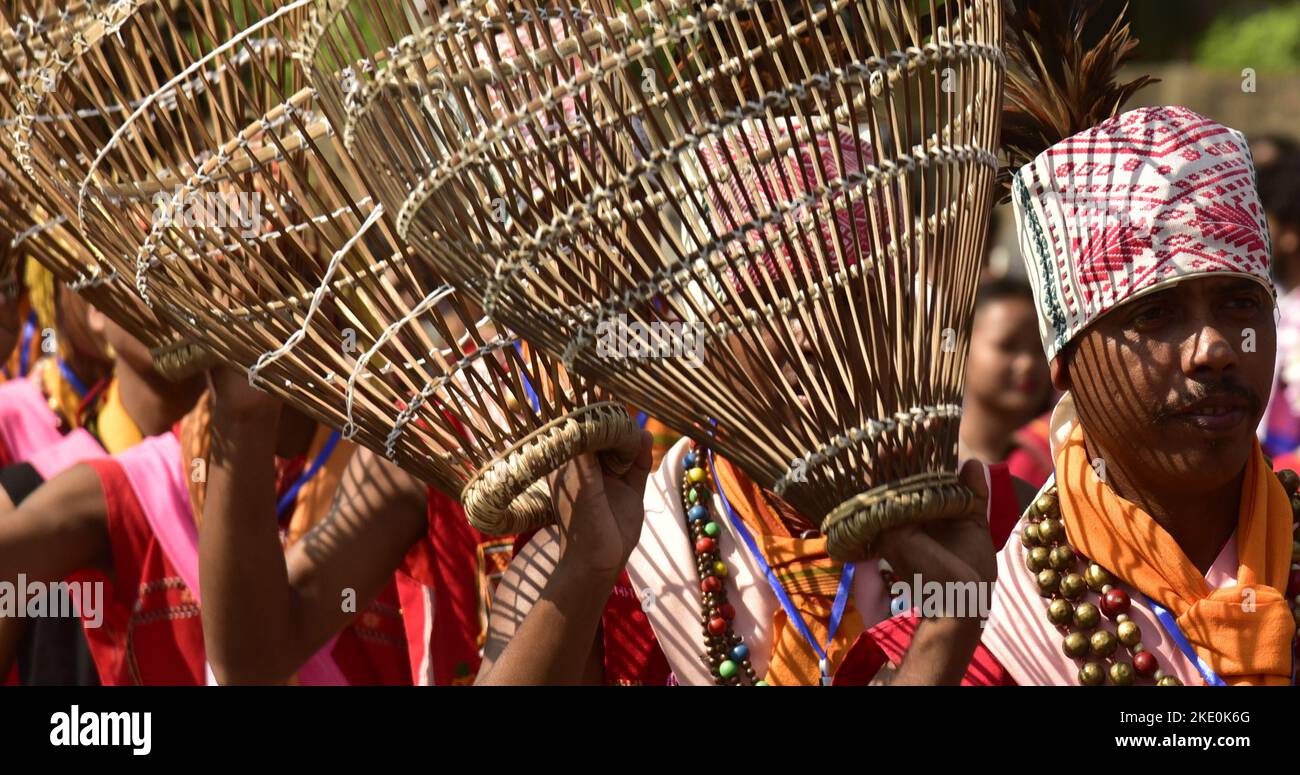 November 9, 2022, Guwahati, Guwahati, India: Tiwa tribe of Assam taking ...
