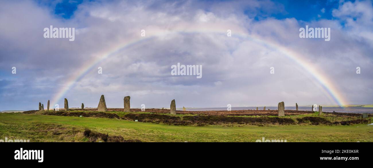 The image is of the 5000 years old neolithic standing stones known as ...