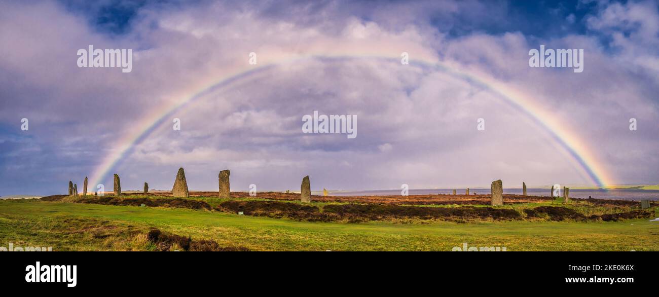 The image is of the 5000 years old neolithic standing stones known as ...