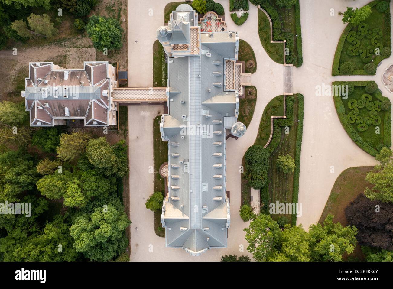Wenckheim castle in Szabadkigyos village Hungary. German neo ...