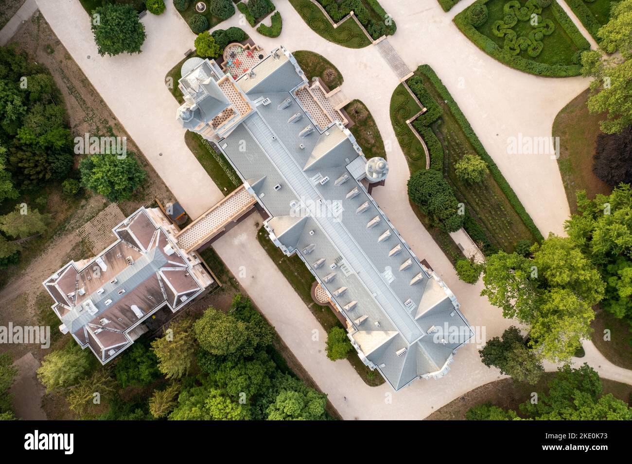 Wenckheim castle in Szabadkigyos village Hungary. German neo ...