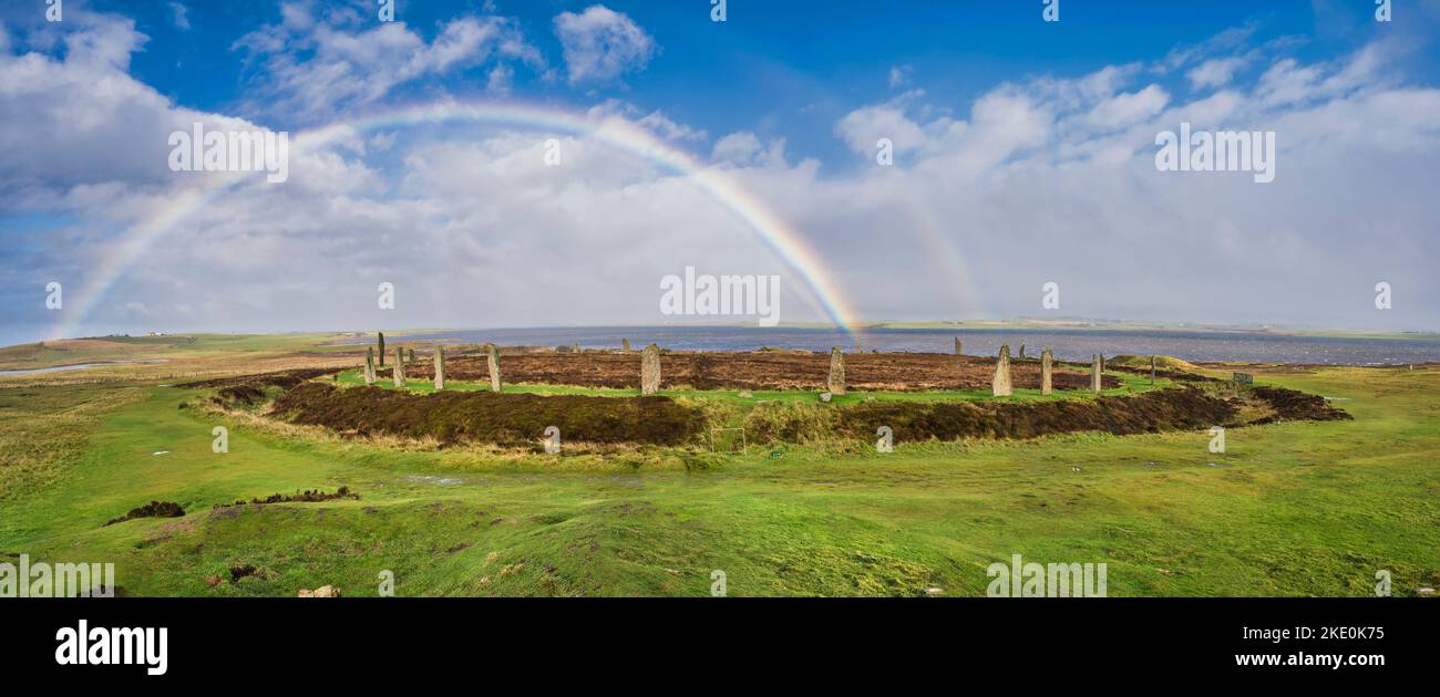The image is of the 5000 years old neolithic standing stones known as ...