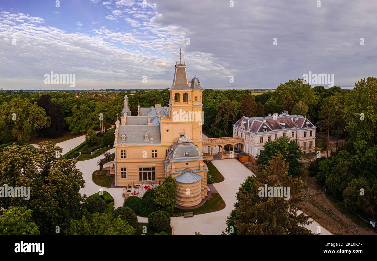 Wenckheim castle in Szabadkigyos village Hungary. German neo ...