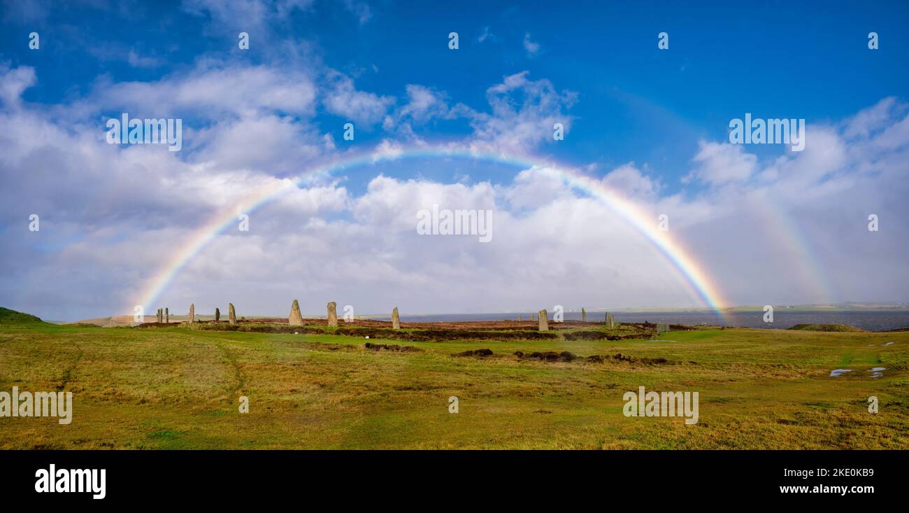 The image is of the 5000 years old neolithic standing stones known as ...
