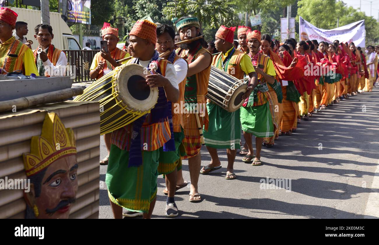 Guwahati, Guwahati, India. 9th Nov, 2022. Cultural troupe taking part ...