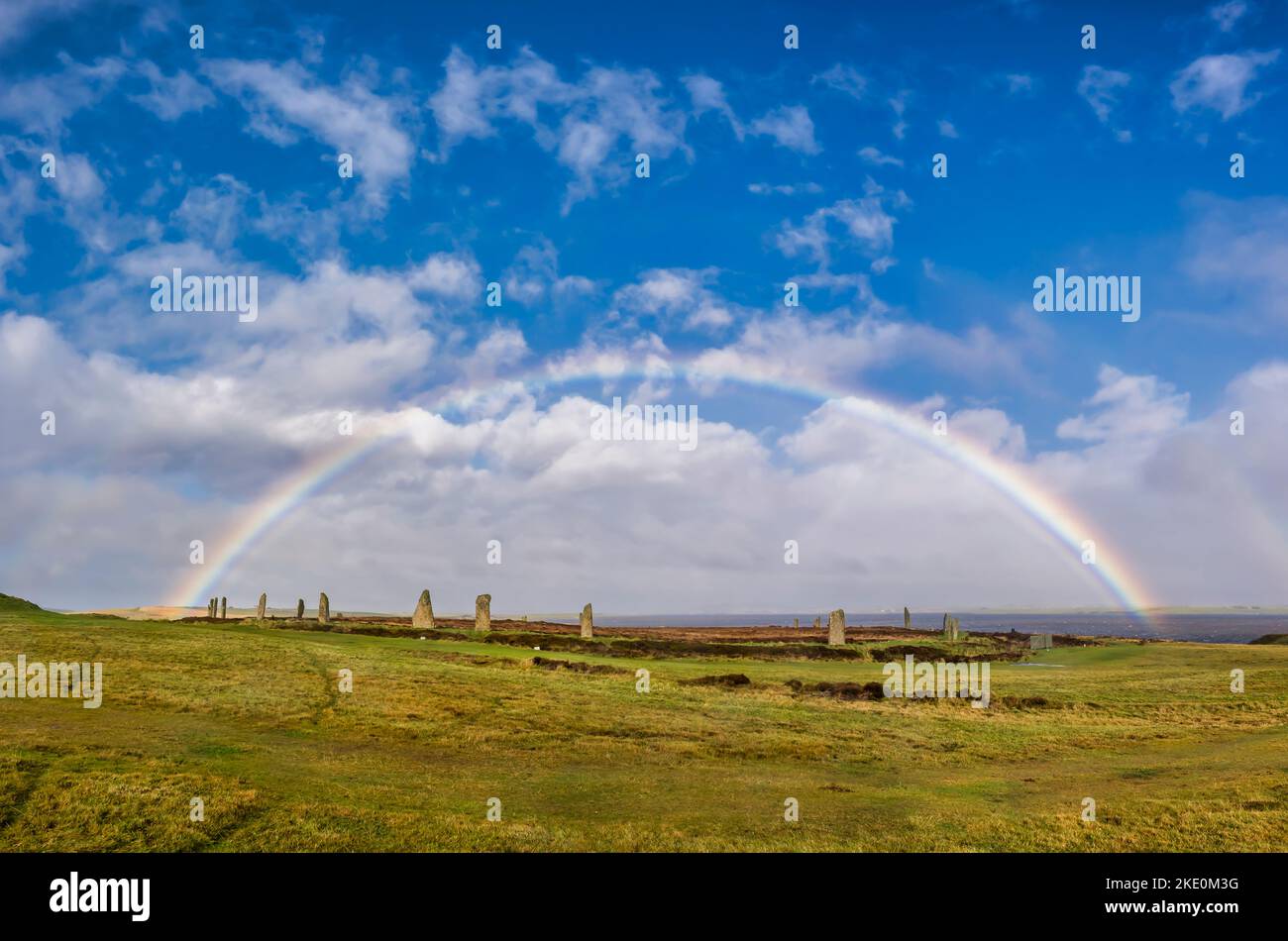 The image is of the 5000 years old neolithic standing stones known as ...