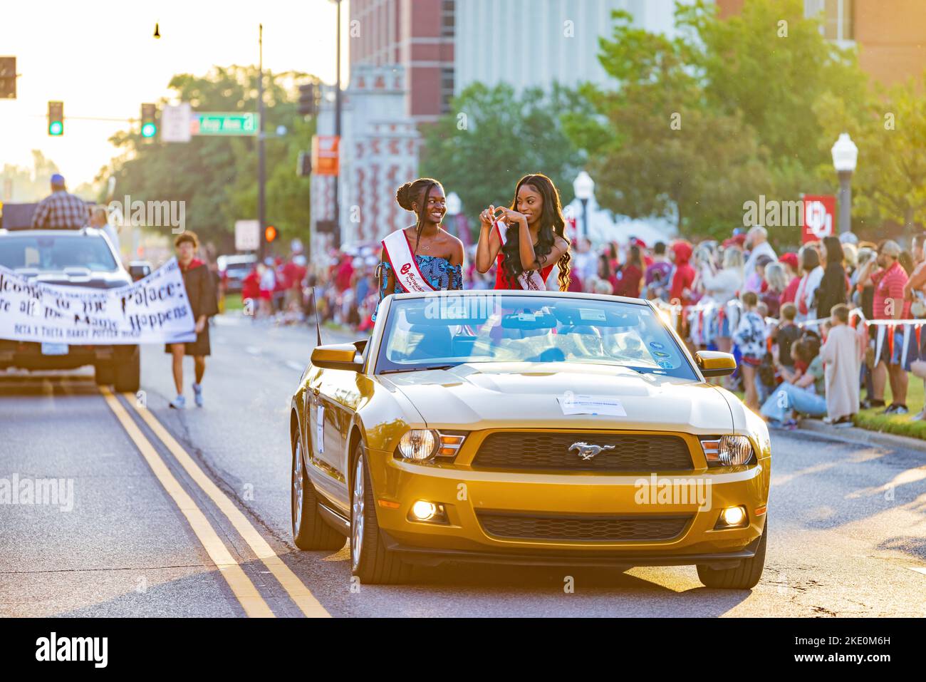 Oklahoma, OCT 15 2022 - Royalty student in Homecoming parade Stock ...