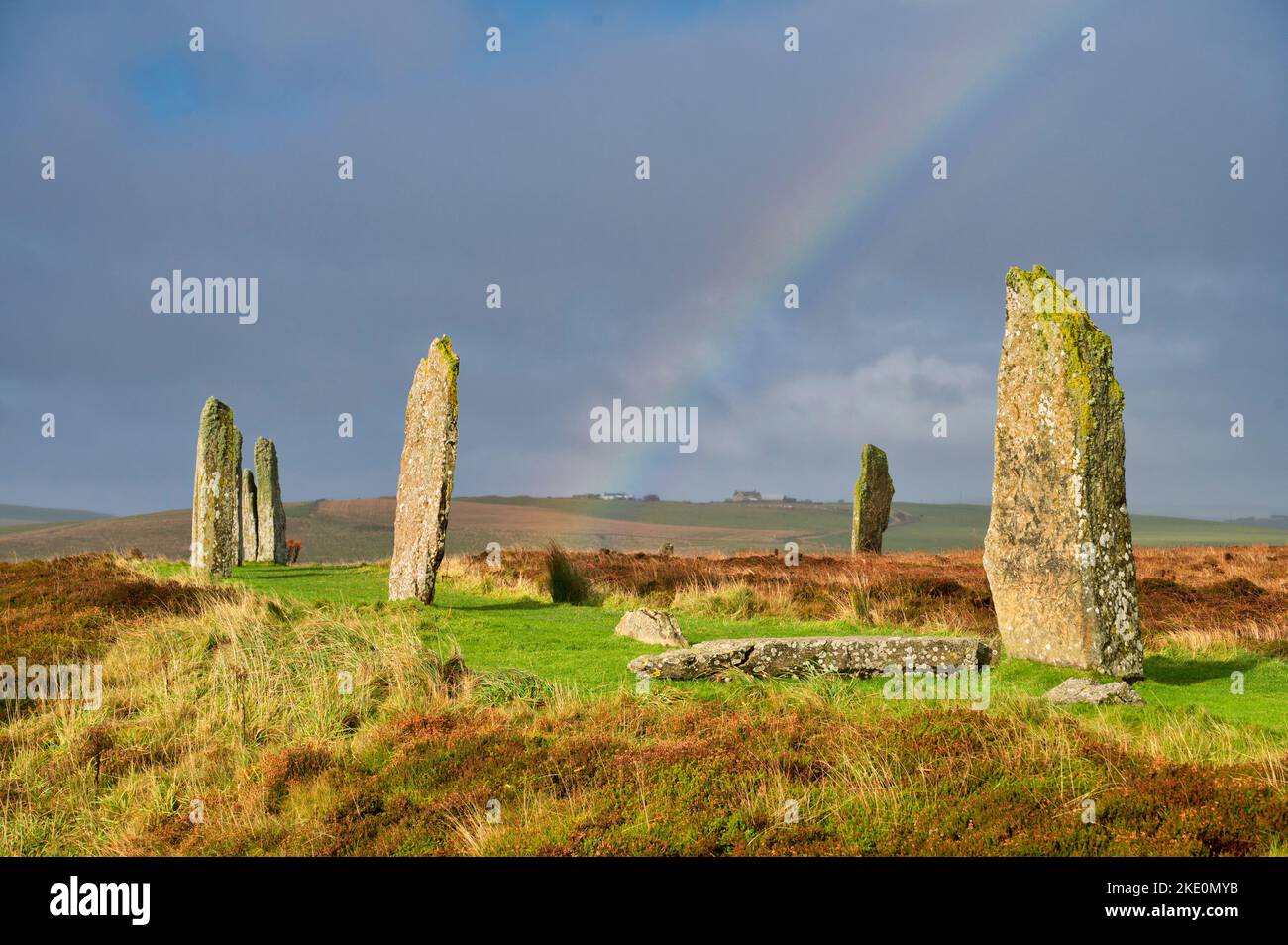 The image is of the 5000 years old neolithic standing stones known as ...