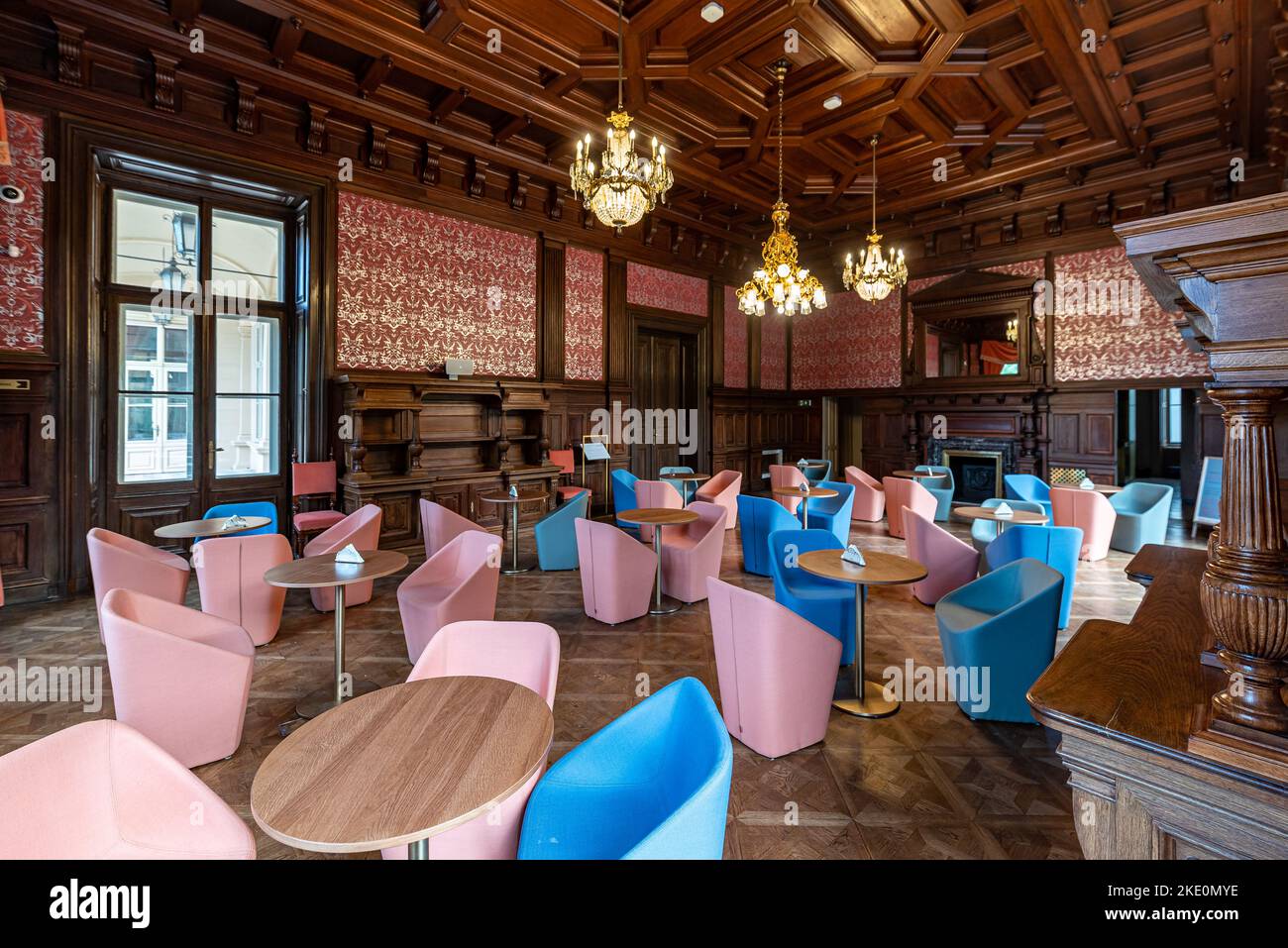 Wenckheim castle in Szabadkigyos village Hungary. German neo ...