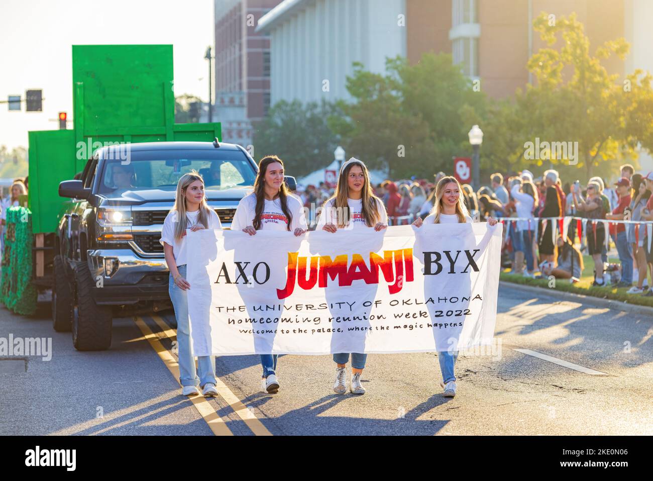 Oklahoma, OCT 15 2022 - Student walking in Homecoming parade Stock ...