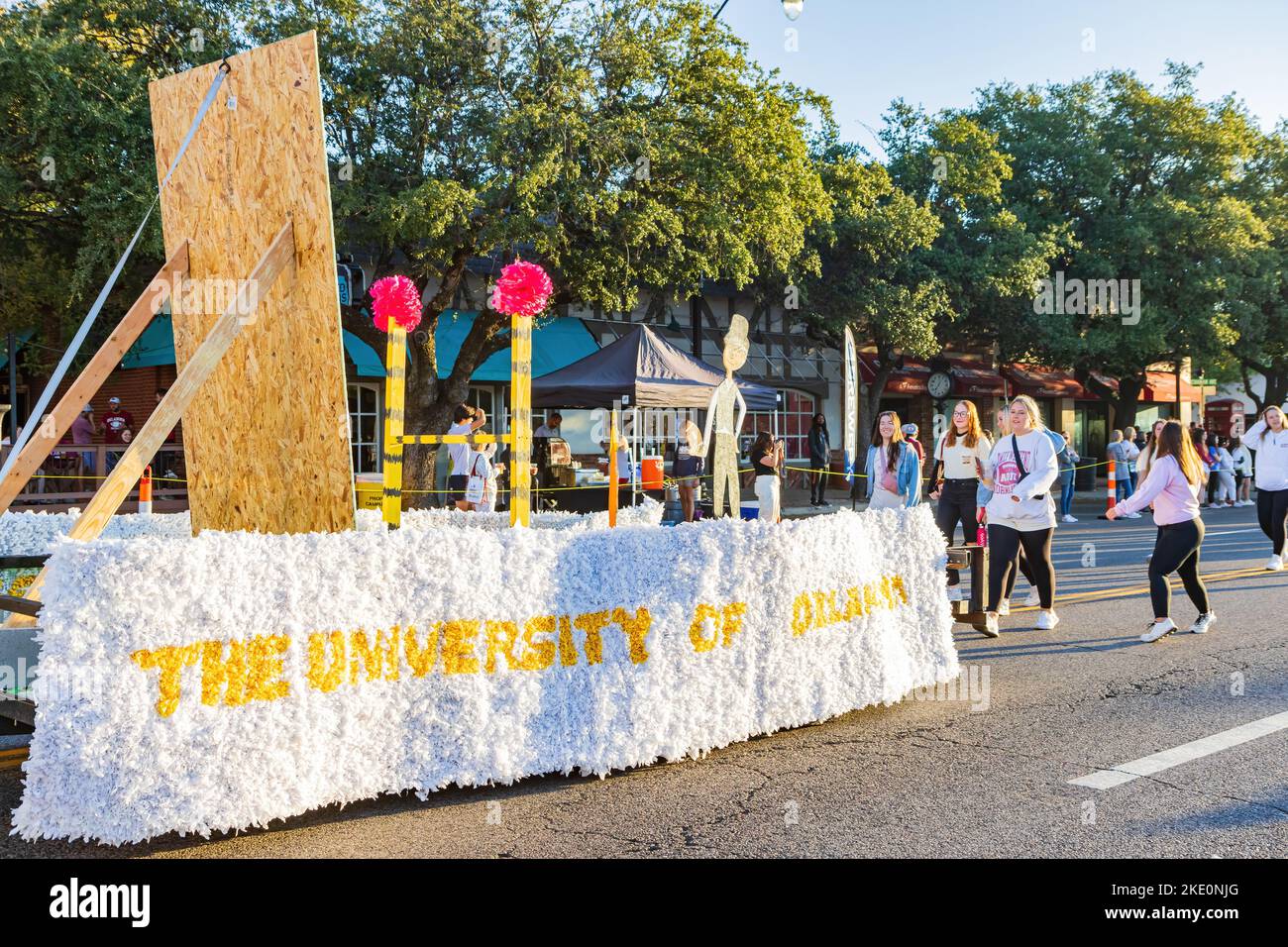 Oklahoma, OCT 15 2022 - Student walking in Homecoming parade Stock ...