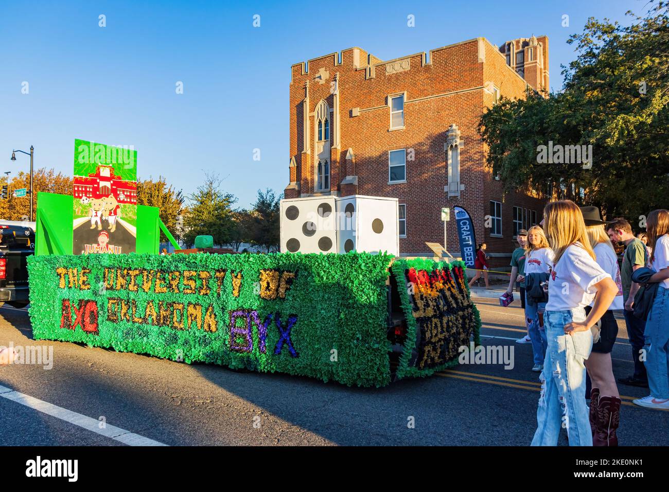 Oklahoma, OCT 15 2022 - Student walking in Homecoming parade Stock ...