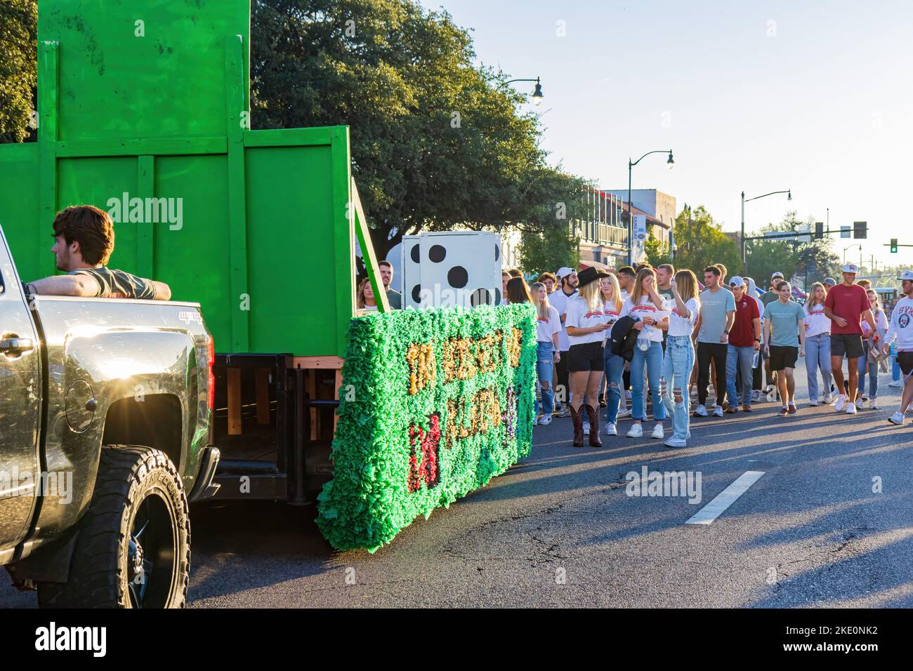 Oklahoma, OCT 15 2022 - Student walking in Homecoming parade Stock ...