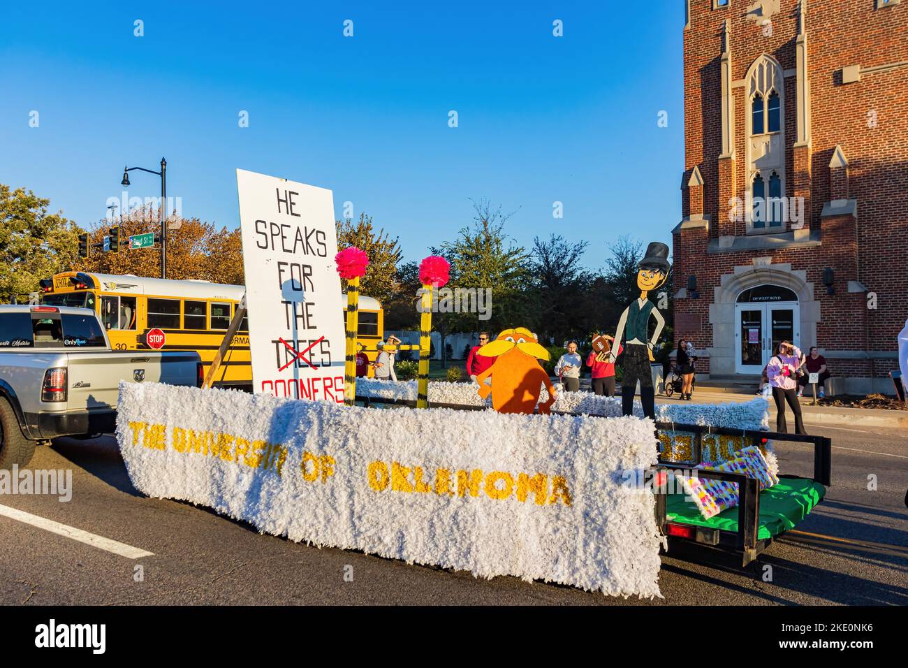 Oklahoma, OCT 15 2022 - Student walking in Homecoming parade Stock ...