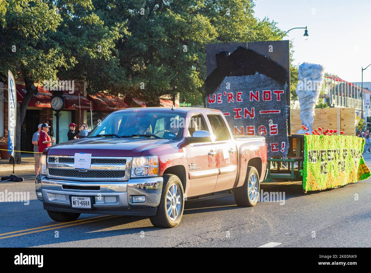 Oklahoma, OCT 15 2022 - Student walking in Homecoming parade Stock ...
