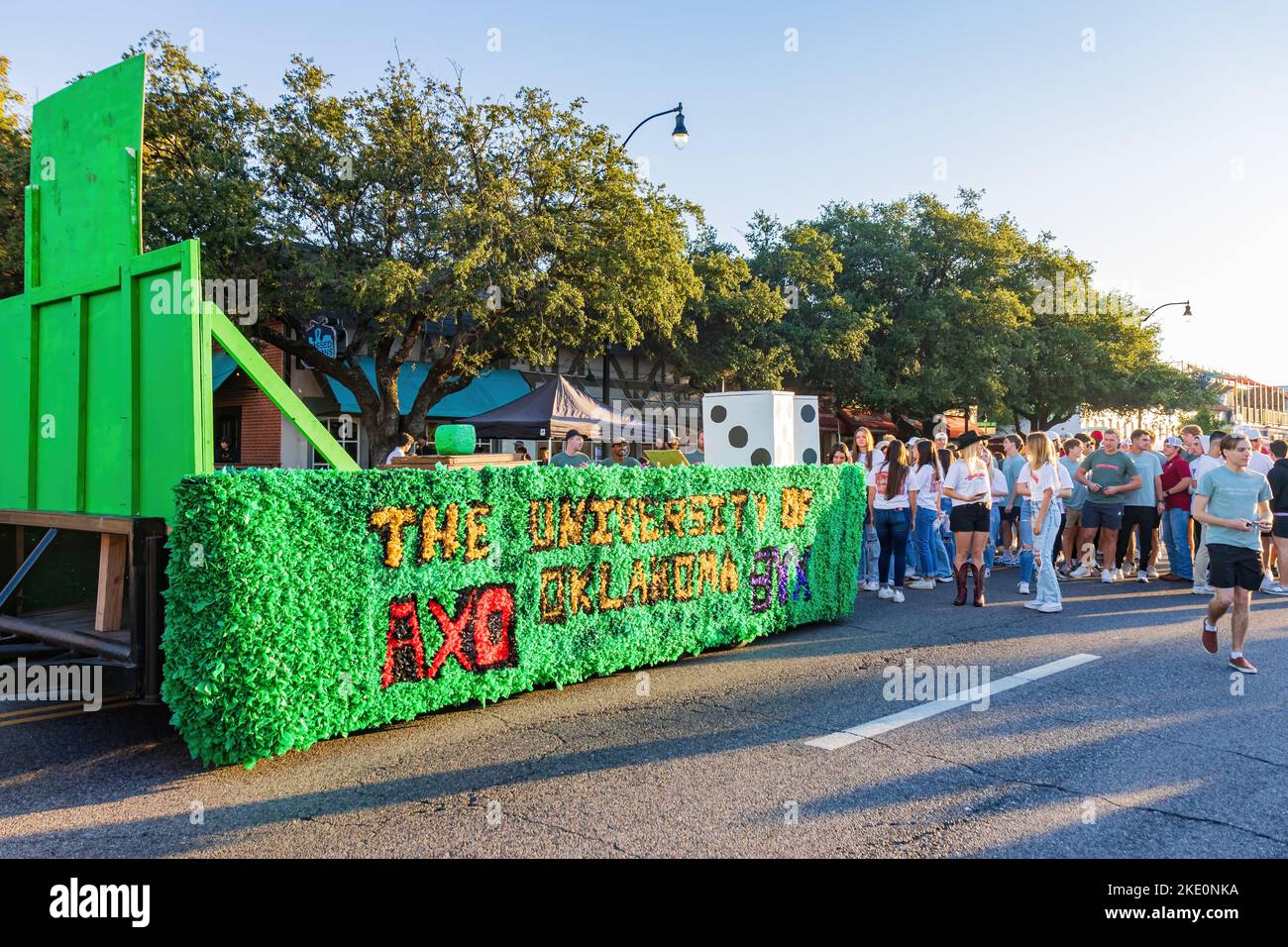 Oklahoma, OCT 15 2022 - Student walking in Homecoming parade Stock ...