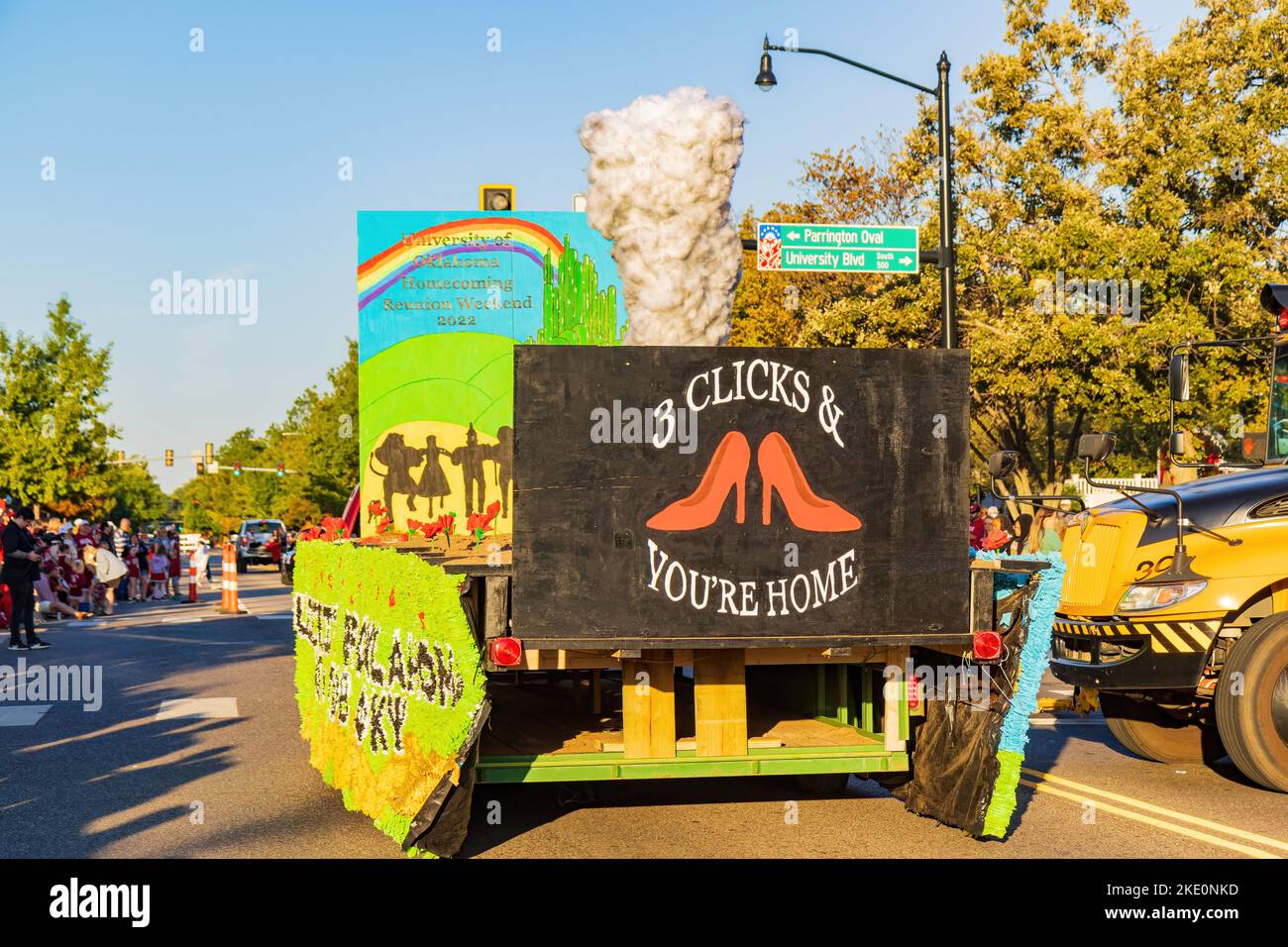 Oklahoma, OCT 15 2022 - Student walking in Homecoming parade Stock ...