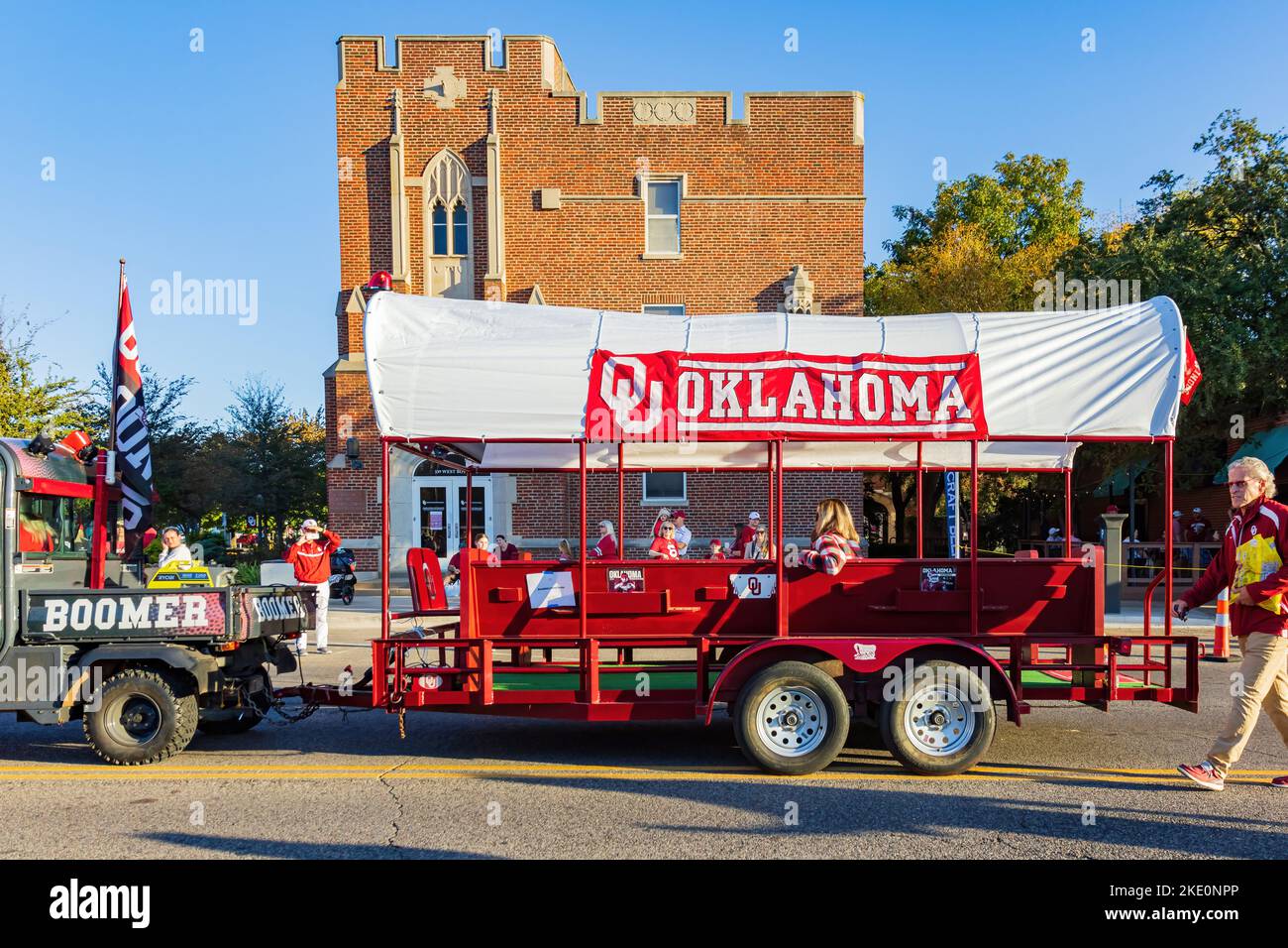 Oklahoma, OCT 15 2022 - Student walking in Homecoming parade Stock ...