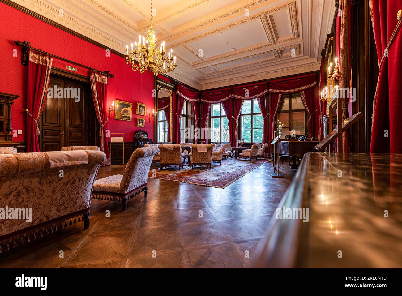 Wenckheim castle in Szabadkigyos village Hungary. German neo ...